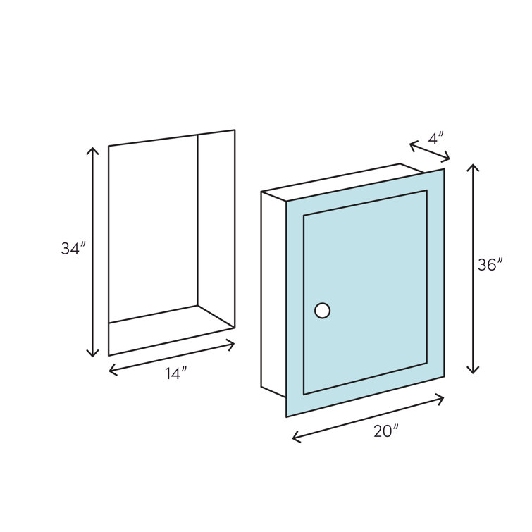 Robern R3 Series Recessed or Surface Mount Frameless Medicine Cabinet with 3 Adjustable Shelves Reviews Perigold